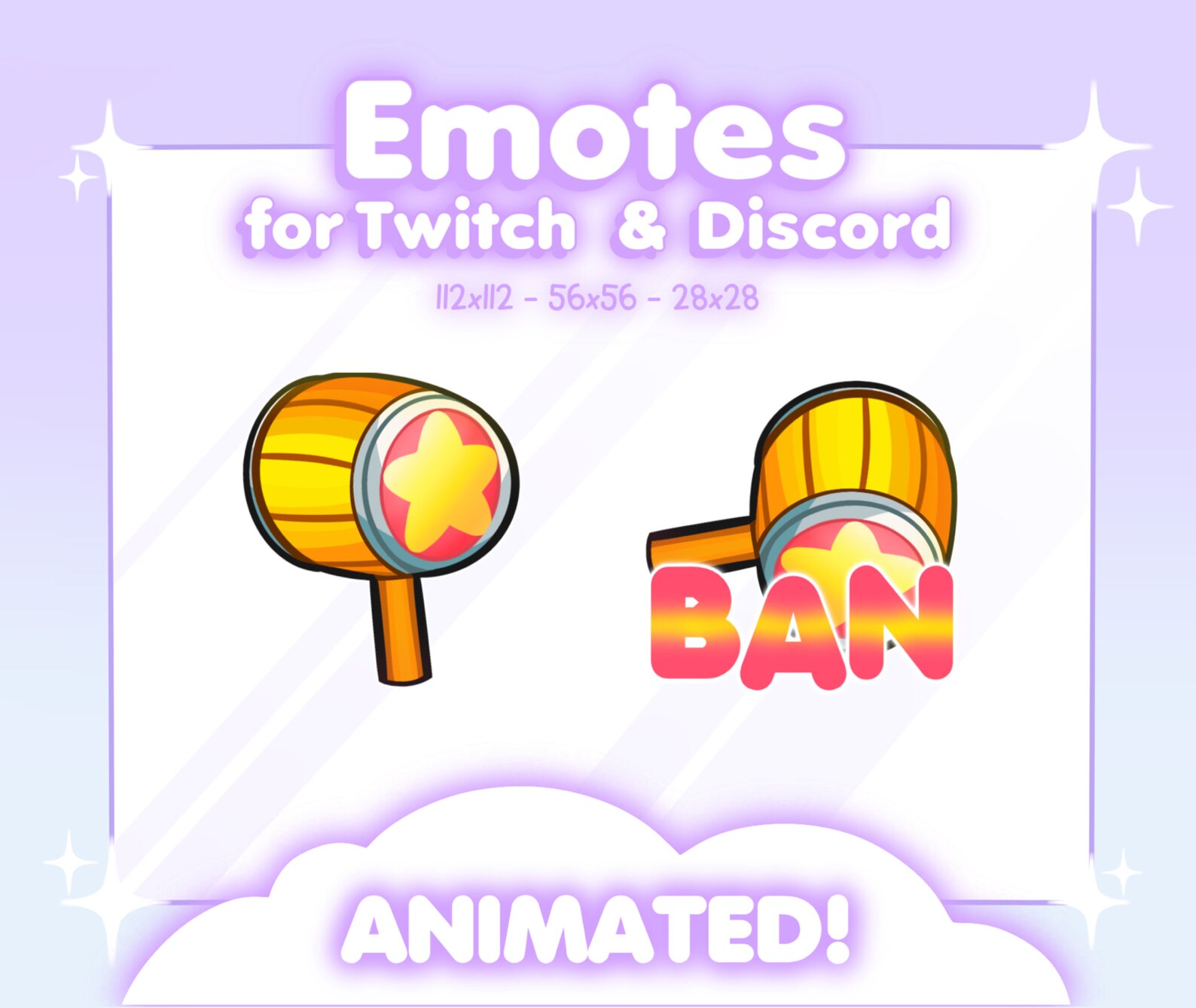 ANIMATED Kirby Ban Hammer Emote Cute Kawaii Twitch - Etsy