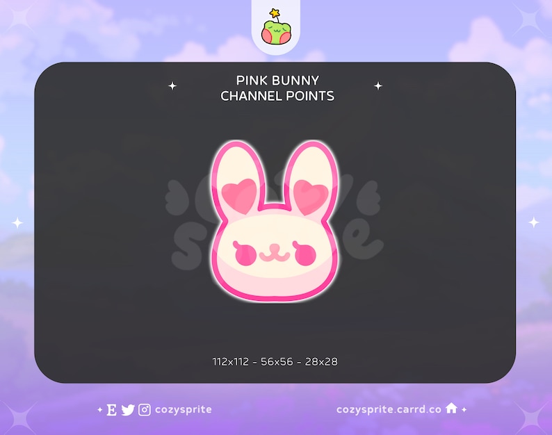 Pink Bunny Channel Point Bunny Emote Pink Coin Kawaii - Etsy