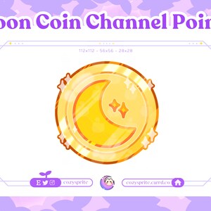 Gold Moon Coin Channel Point | Moon Emote | Gold Coin | Kawaii - Etsy