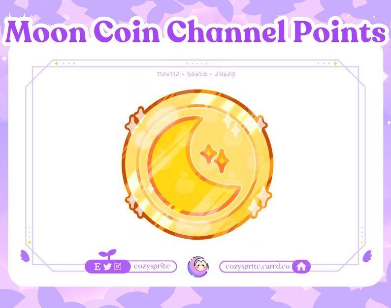 Gold Moon Coin Channel Point Moon Emote Gold Coin Kawaii - Etsy