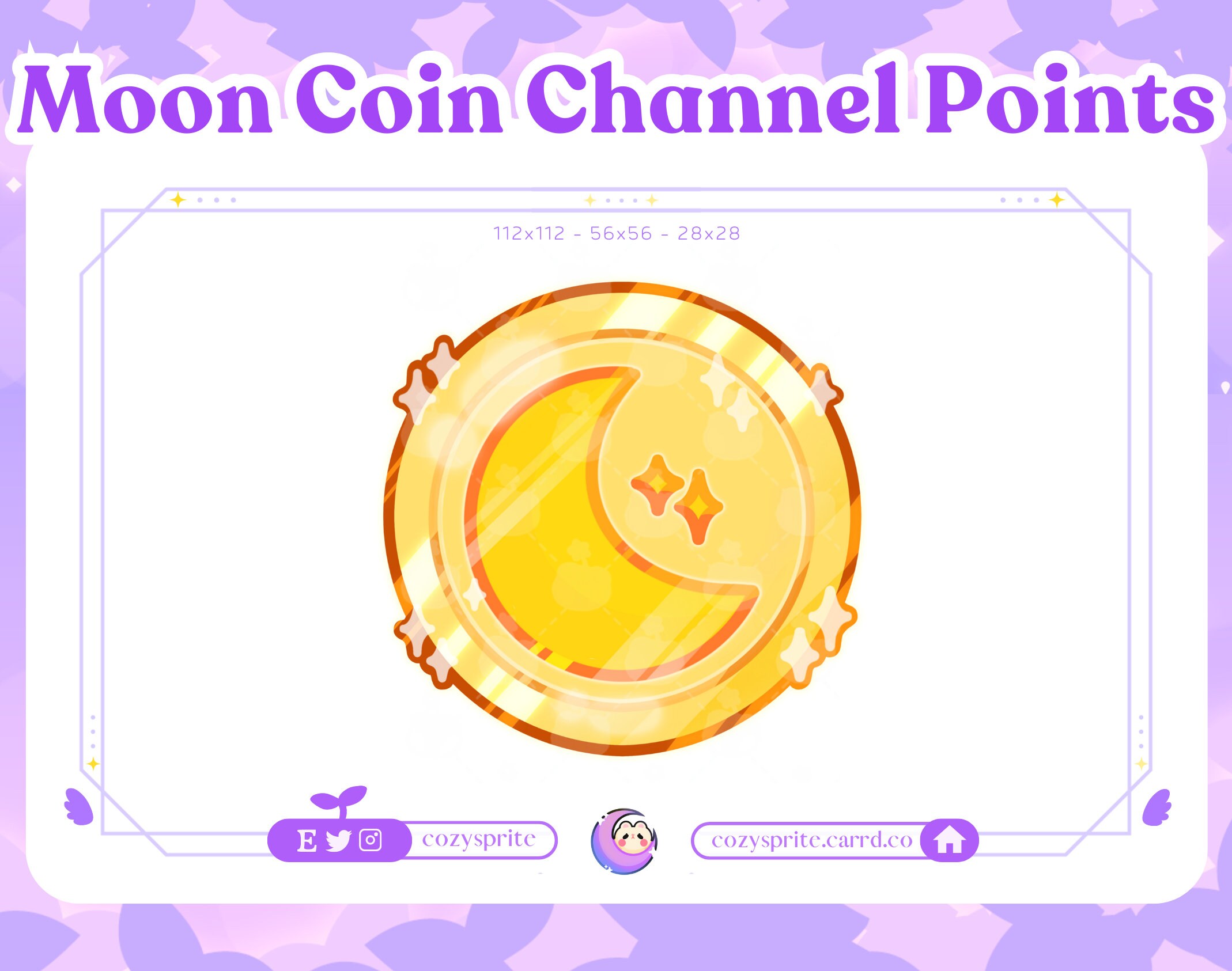 Gold Moon Coin Channel Point Moon Emote Gold Coin Kawaii - Etsy