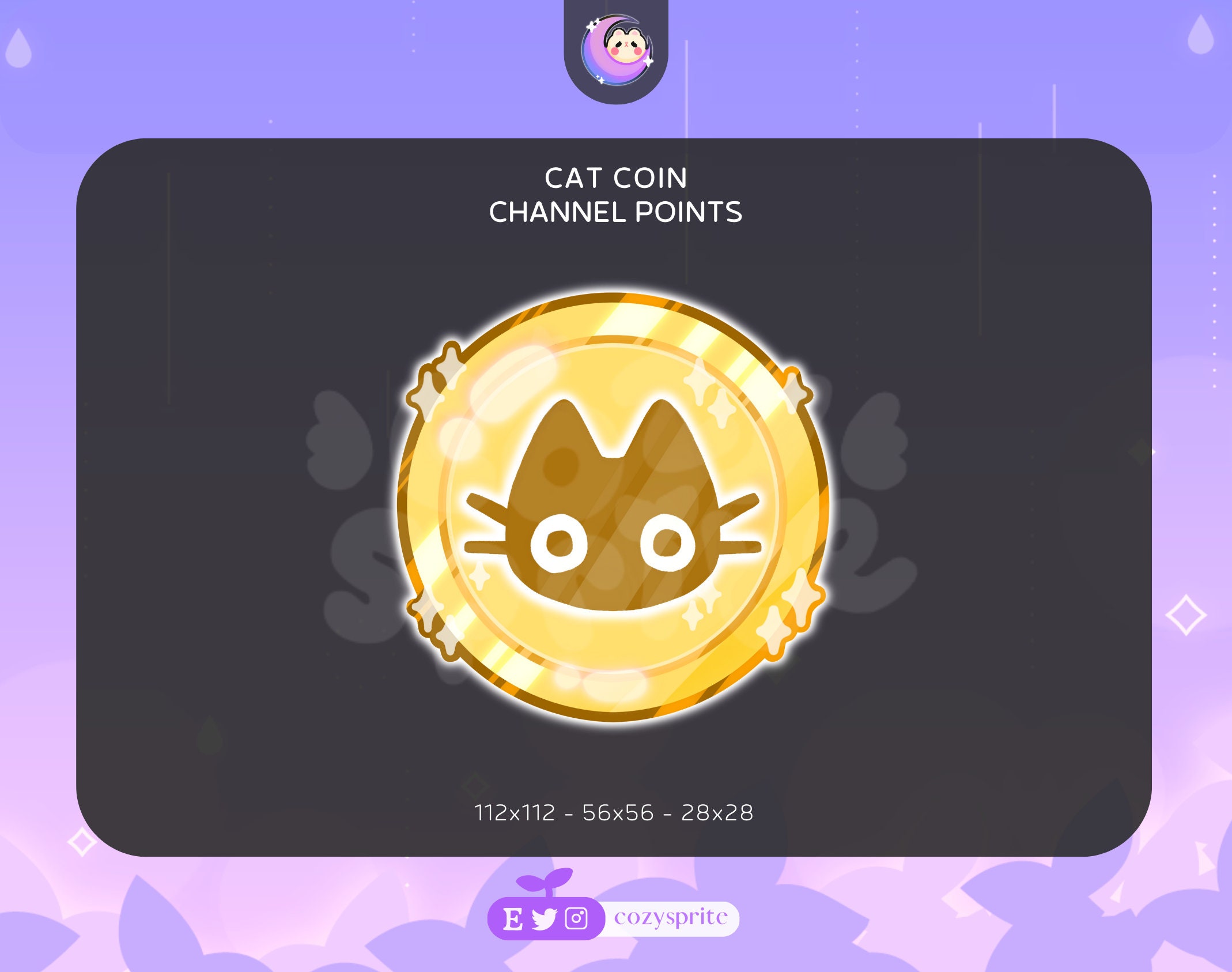Cat Coin Channel Point Cat Emote Coin Kitty - Etsy