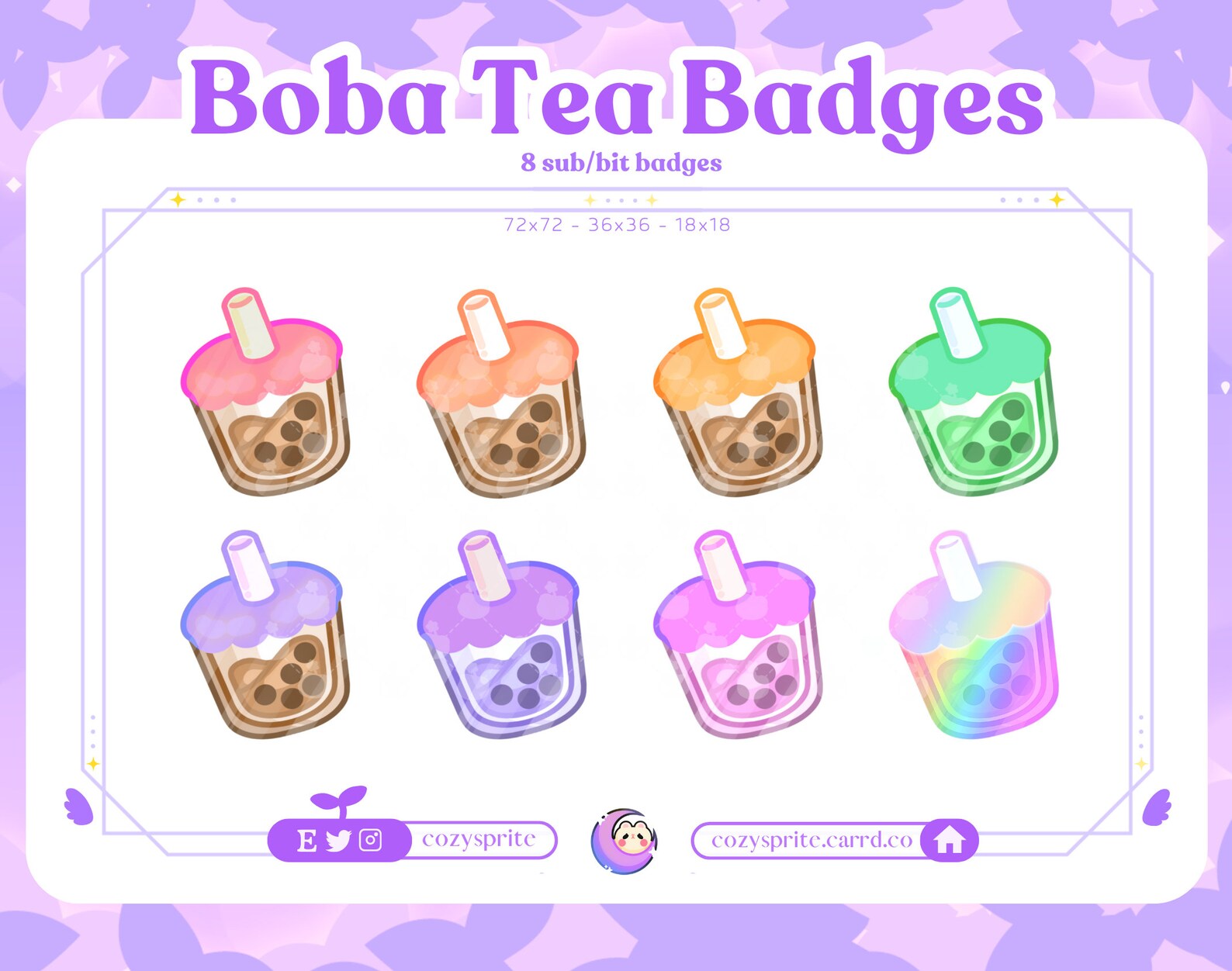 Bubble Tea Badges | Boba Tea Badges | Emote | Badges for Streaming - Etsy