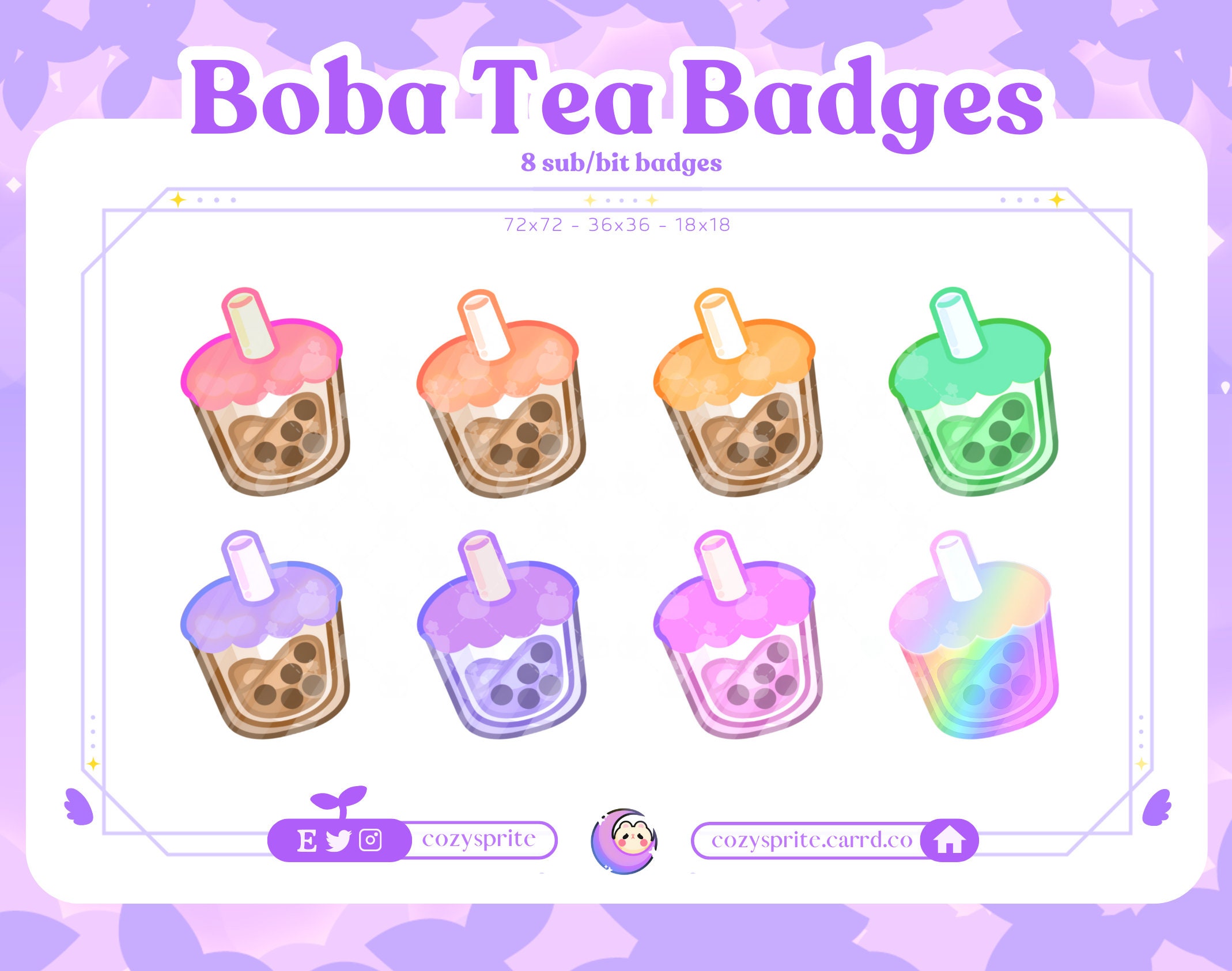 Bubble Tea Badges | Boba Tea Badges | Emote | Badges for Streaming - Etsy