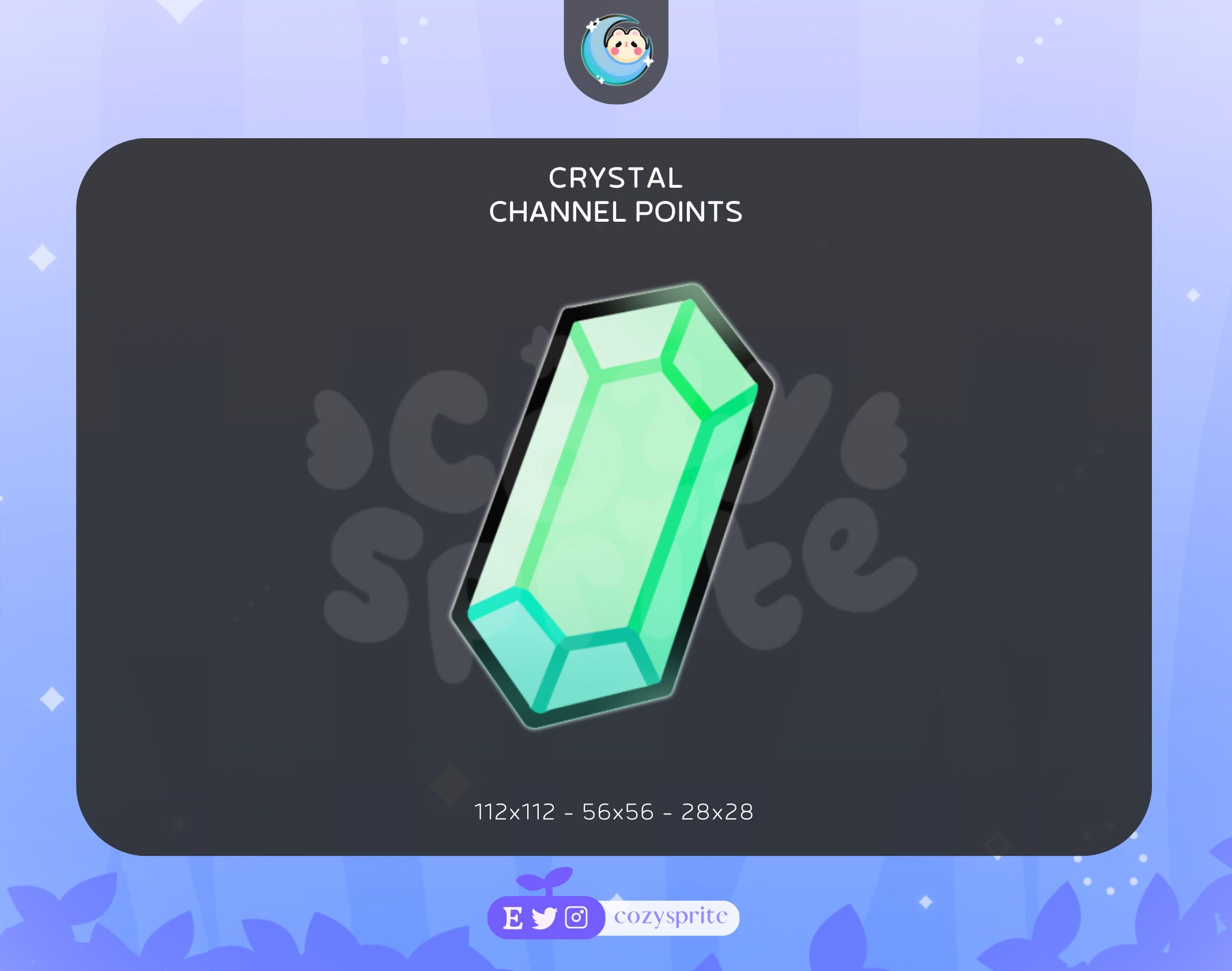Green Gem Point Twitch Channel Point Emote Badges - Etsy