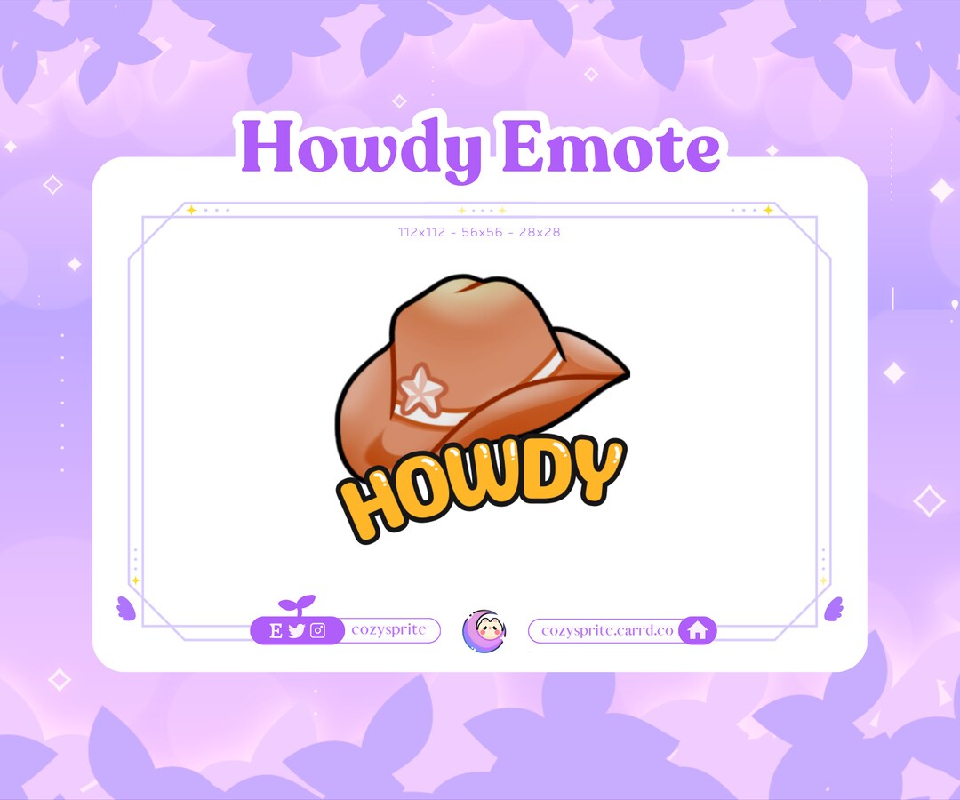 Howdy Stream Emote | Meme | Discord | Twitch Youtube Vtuber Streamer - Etsy