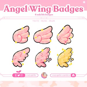 Pink Wing Badges | Pink Winged Emotes | Angel Wing Emote | Kawaii ...
