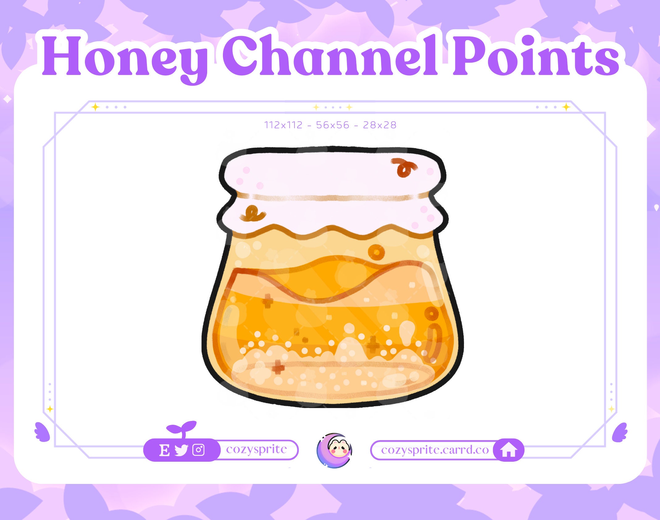 Honey Jar Point Twitch Honey Bee Channel Point Emote Badges - Etsy