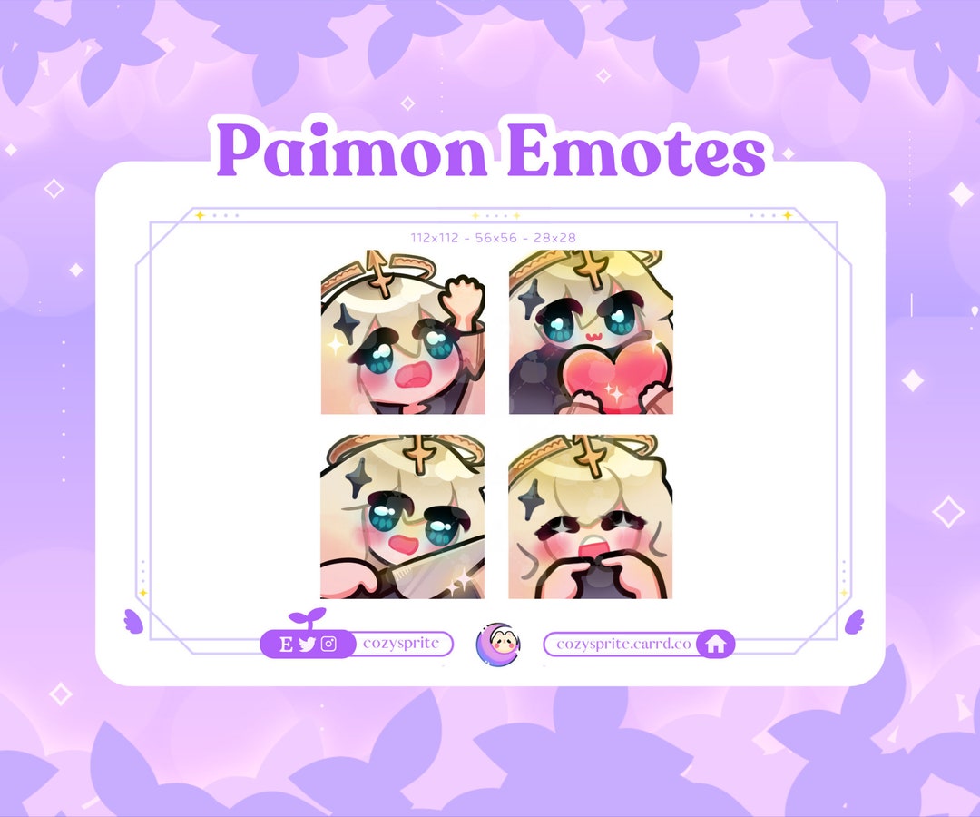 Paimon Emote Bundle Genshin Impact Emote Cute Kawaii - Etsy Australia