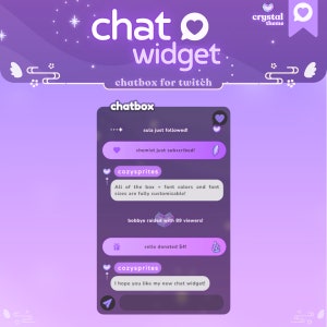 Crystal Chat Widget Customizable Colors, Cute Chat, Elegant Theme Chat ...