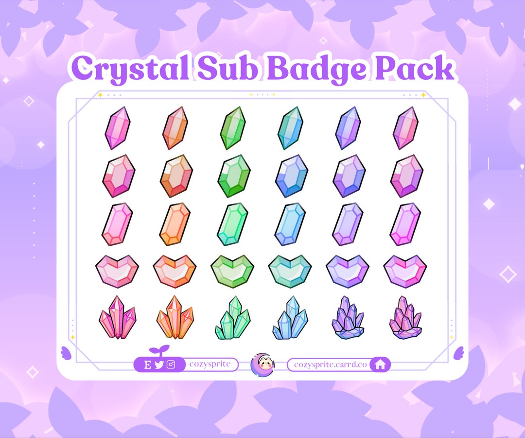 30x GEM BADGES BUNDLE | Crystal | Reward Pack | Badges Pack | Sub ...