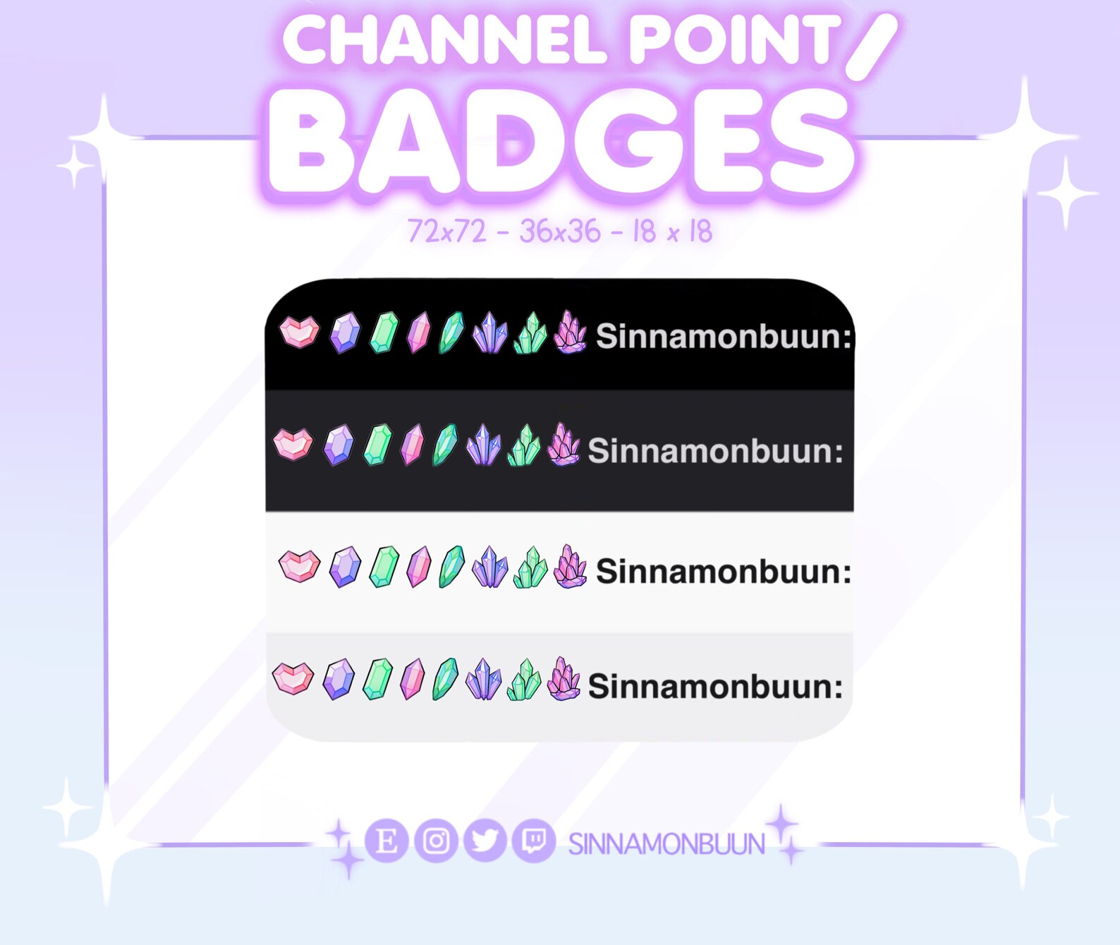 Crystal Gem Badges Crystal Emote Bit Badges Badges for - Etsy