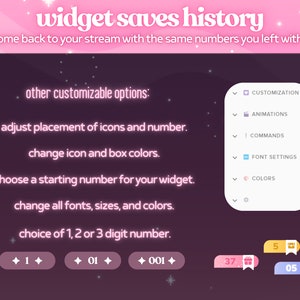 Counter Widget | Animated Counter | Customizable Colors, Subathon | Streamelements | Pastel Pink ...