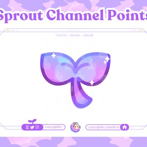 Purple Leaf Sprout Point Twitch | Channel Point | Emote | Badges ...