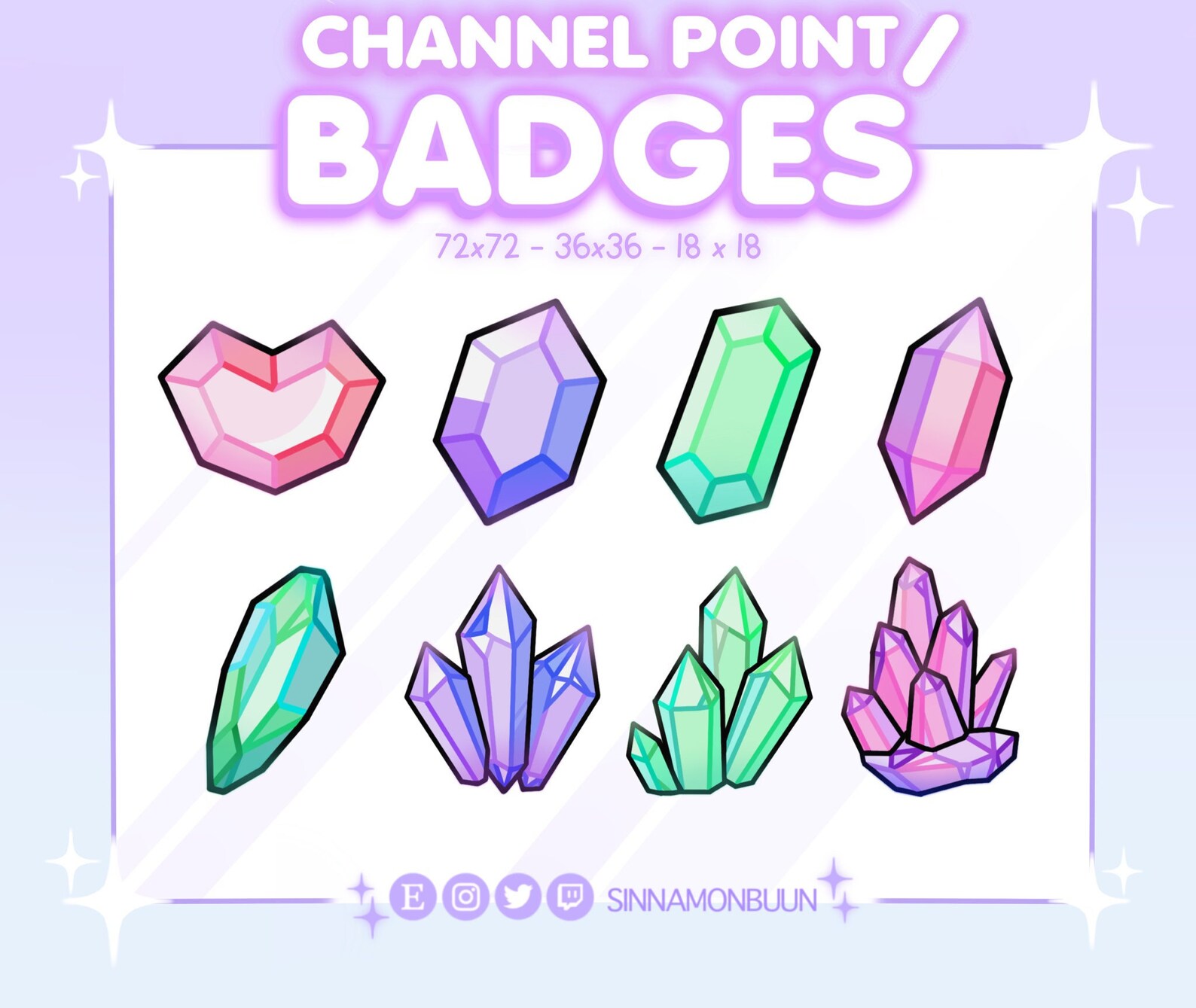 Crystal Gem Badges Crystal Emote Bit Badges Badges for - Etsy