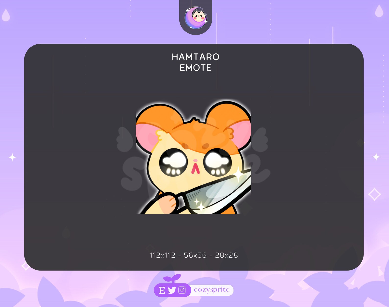 Hamtaro Knife Emote Hamtaro Emotes Emote Cute Kawaii Twitch Discord ...