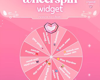Wheel Spin Goal Widget Roulette Spin Customizable Colors, Cute Chat ...
