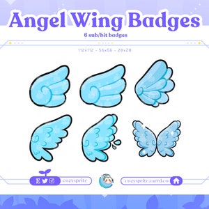 Blue Wing Badges | Blue Winged Emotes | Angel Wing Emote | Badges for ...