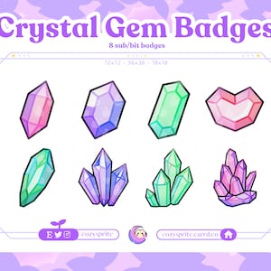 Crystal Gem Badges | Crystal Emote | Bit Badges | Badges for Streaming ...