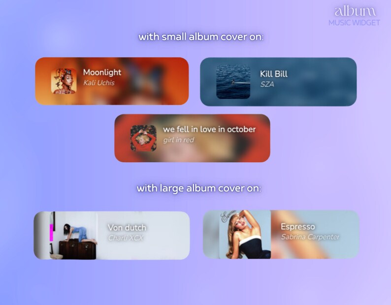 Music Widget Song Player for Streaming Album Icon Spotify, Youtube ...