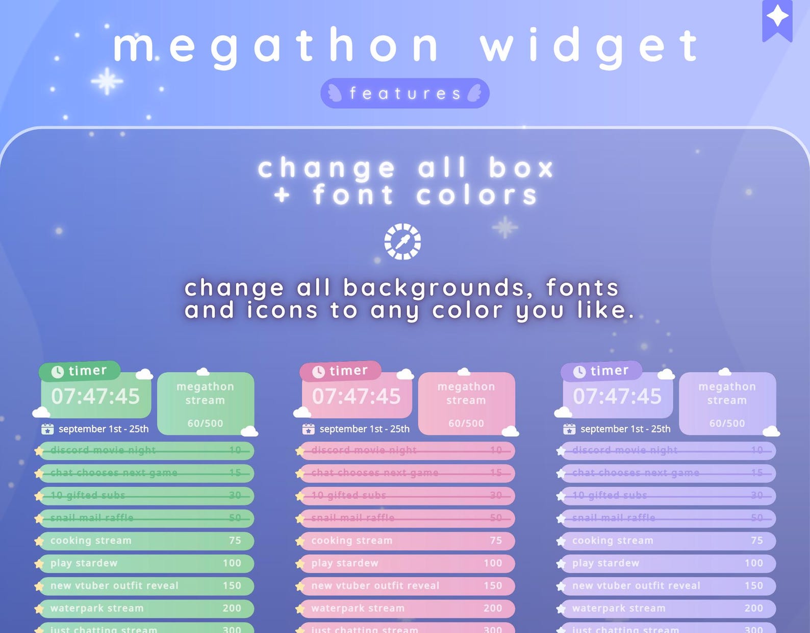 Megathon Goal Timer Widget | Timer, Subathon, Megathon | Alerts for ...