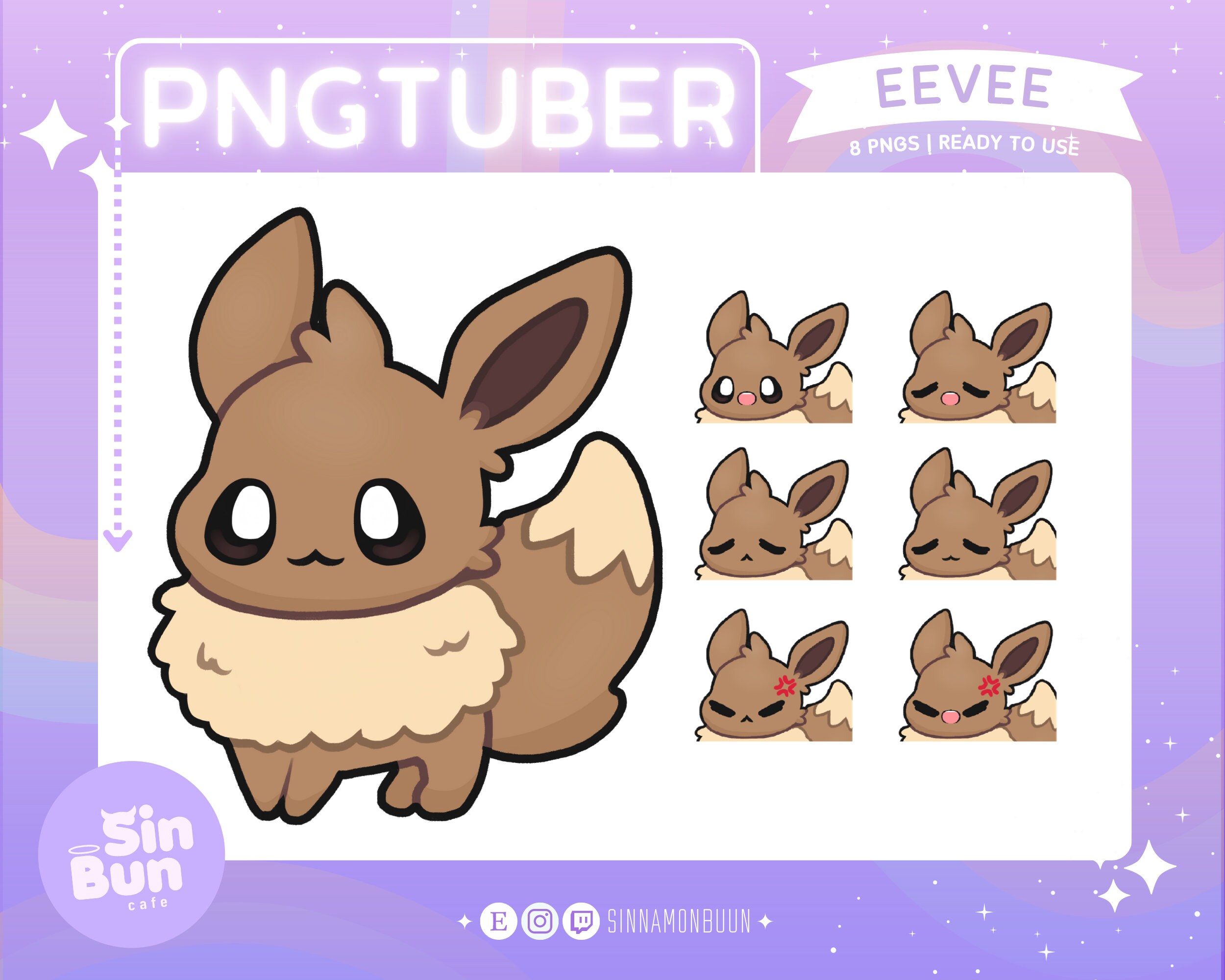 Pngtuber Eevee Pokemon Streamer Vtuber Premade - Etsy Canada
