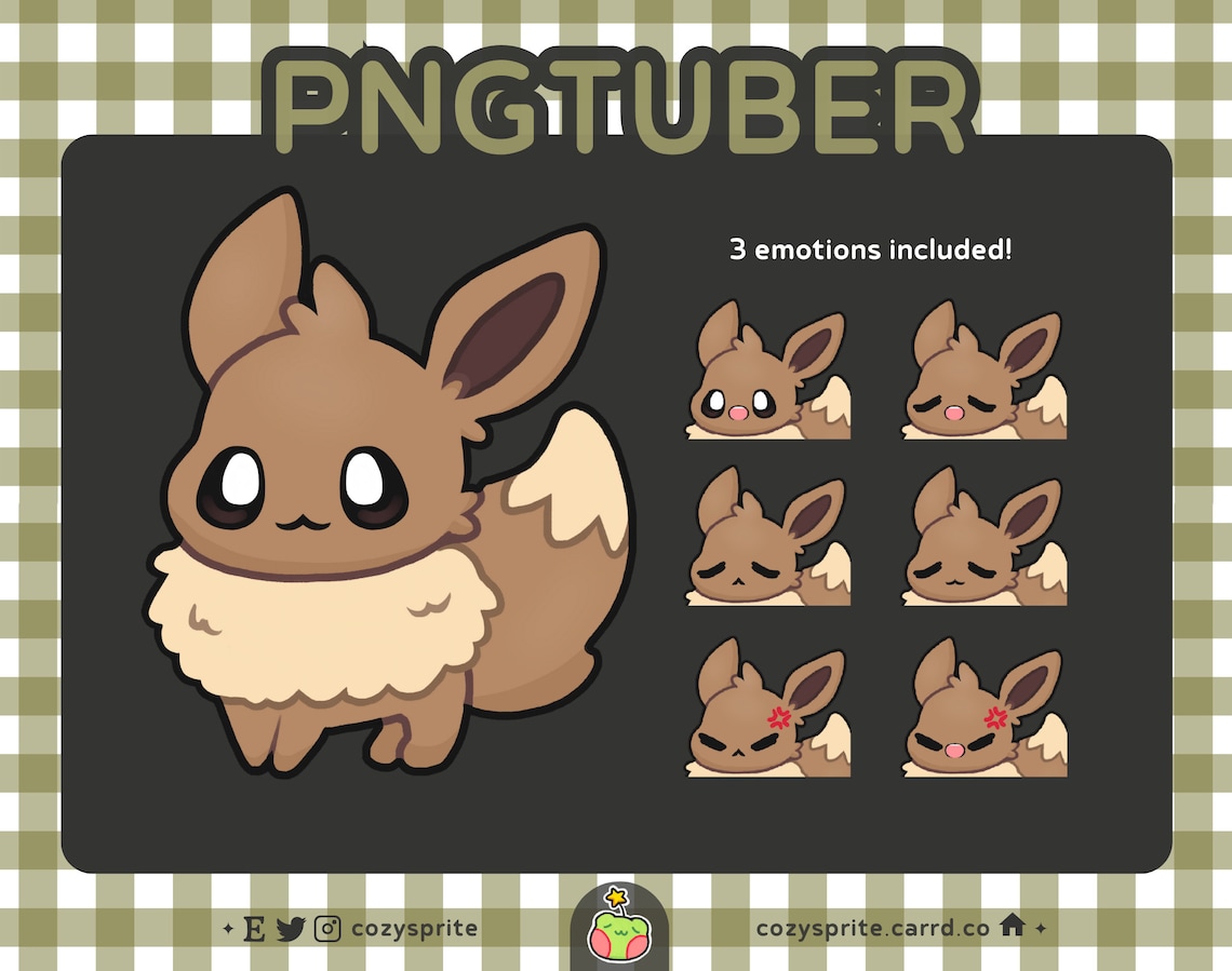 Pngtuber Eevee | Pokemon | Streamer | Vtuber | Premade | Veadotube - Etsy