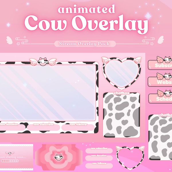 Blue Bunny Overlay Pack Animated Stream Overlay Pack Twitch Youtube ...