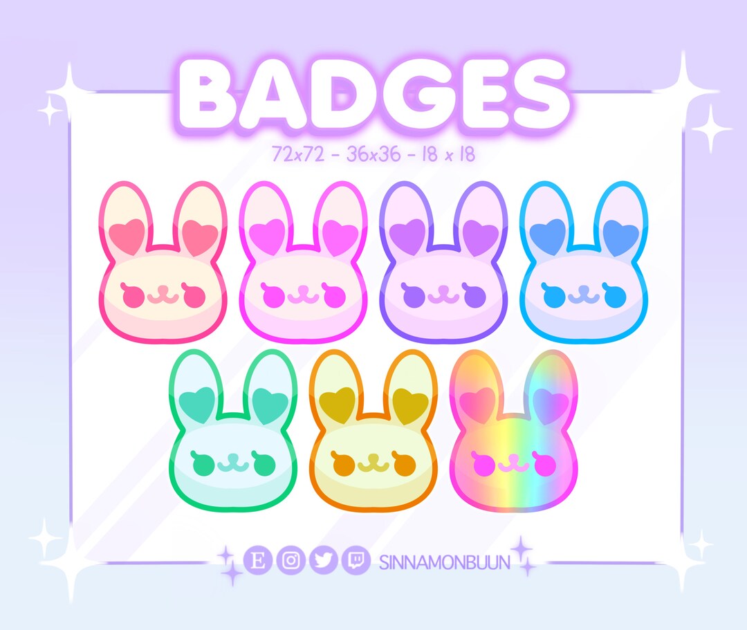 Bunny Badges Rabbit Badges Kawaii Badges for Streaming - Etsy