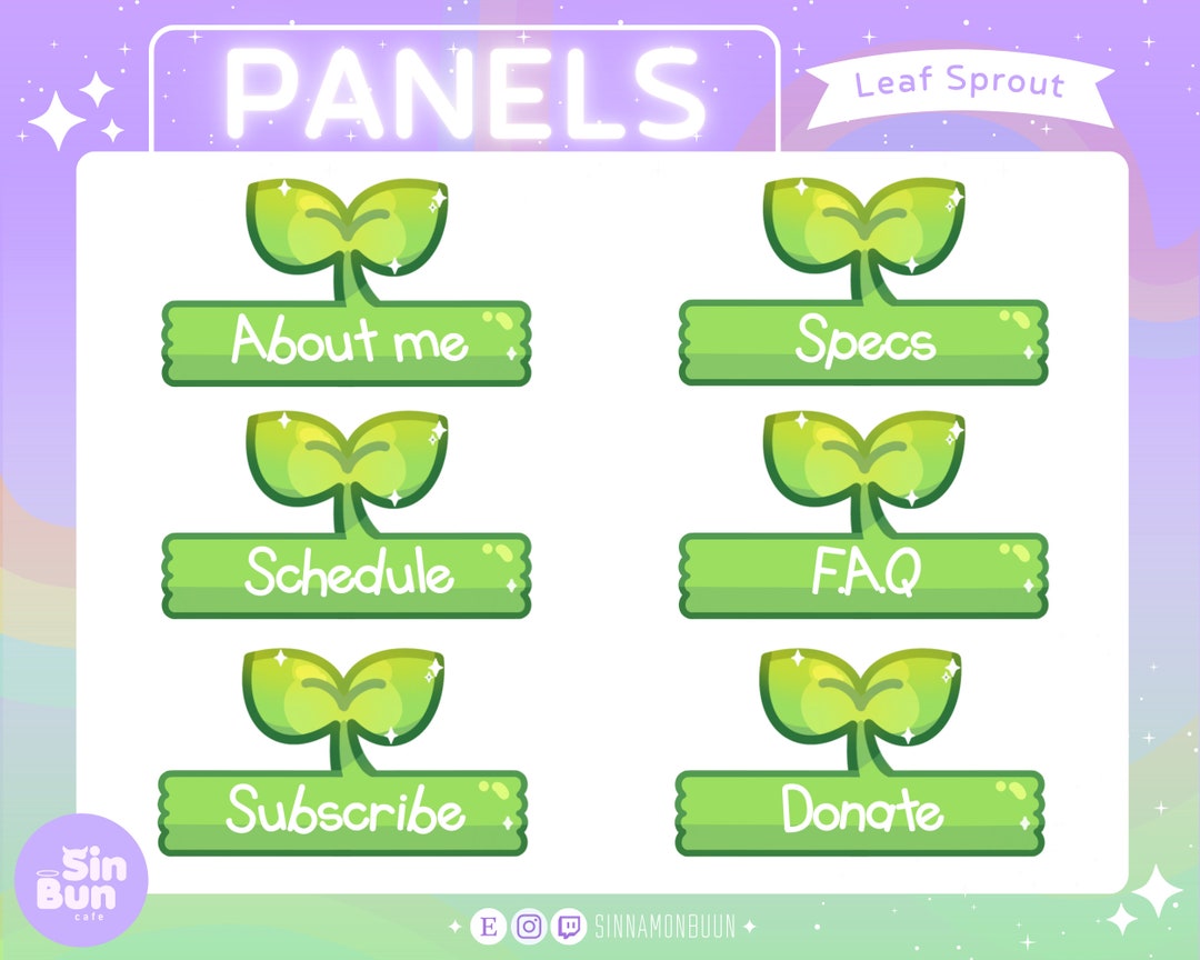 20 Leaf Sprout Panels Cute Nature Simple Kawaii - Etsy