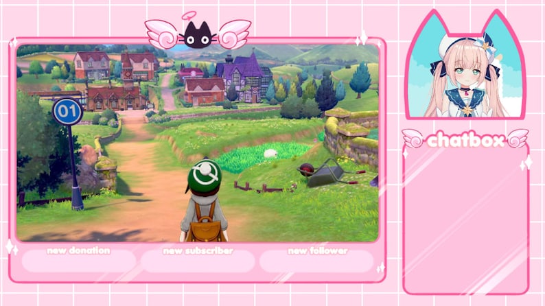 Pink Cat Overlay Pack | Animated Stream Overlay Pack | Twitch Youtube ...