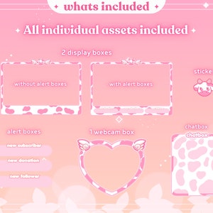 Pink Cow Overlay Pack | Animated Stream Overlay Pack | Twitch Youtube ...