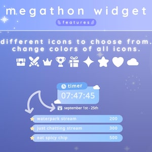 Megathon Goal Timer Widget | Timer, Subathon, Megathon | Alerts for Twitch Streams - Etsy