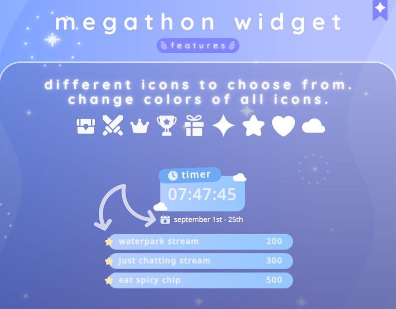 Megathon Goal Timer Widget | Timer, Subathon, Megathon | Alerts for ...
