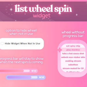 Wheel Spin Goal Widget | Roulette Spin | Customizable Colors, Cute Chat ...