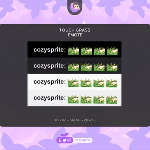 Touch Grass Stream Emote | Meme | Discord | Twitch Youtube Vtuber ...