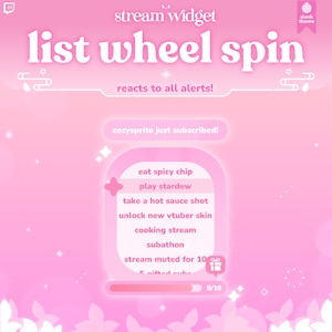 Wheel Spin Goal Widget | Roulette Spin | Customizable Colors, Cute Chat ...