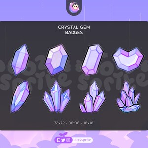 Crystal Gem Badges | Purple Crystal Emote | Bit Badges | Badges for ...