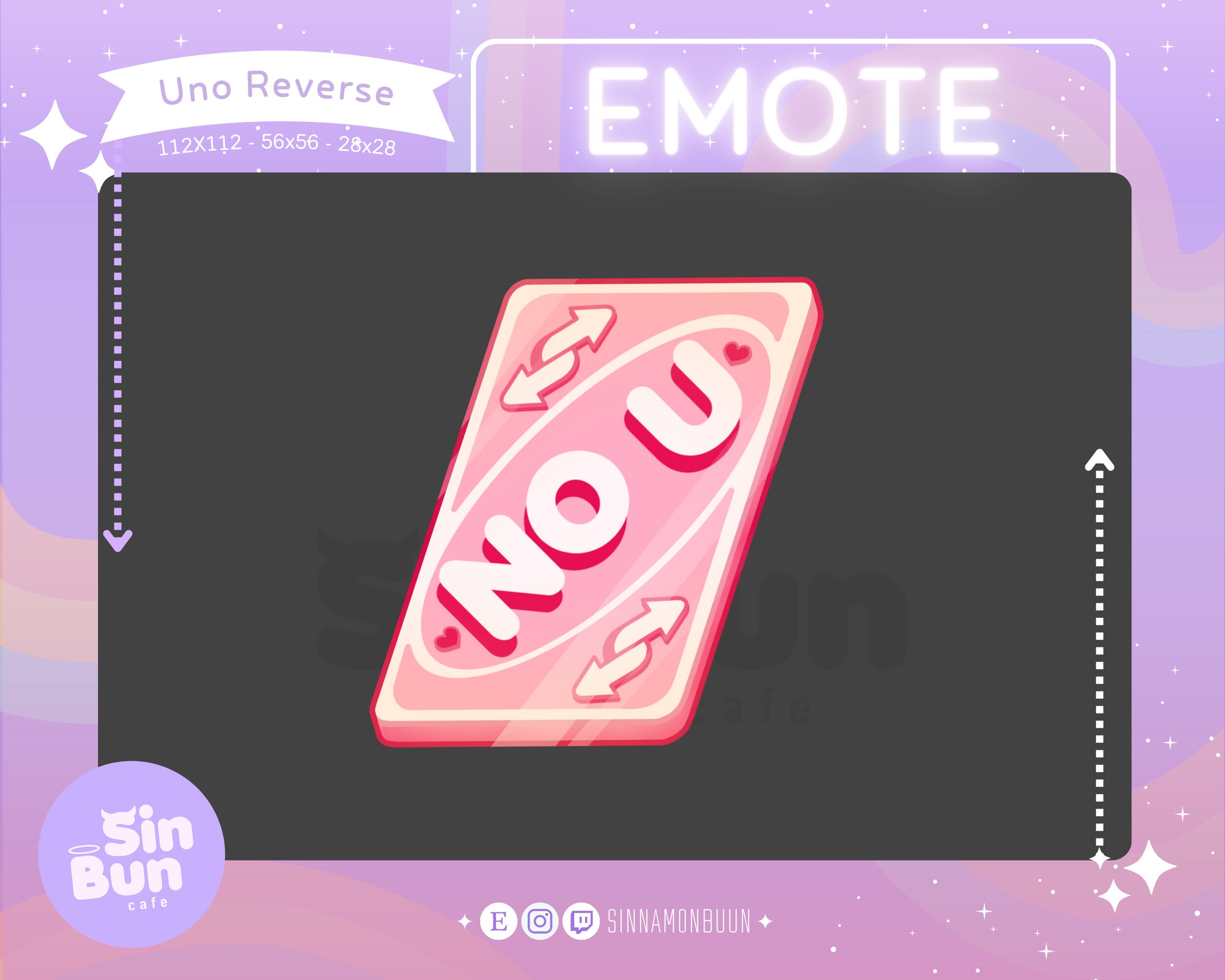 Uno Reverse Card Stream Emote Pink Heart Card Cute - Etsy Australia