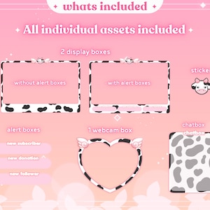 Strawberry Cow Overlay Pack | Animated Stream Overlay Pack | Twitch ...