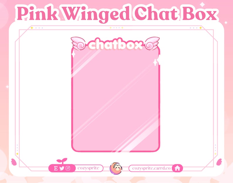 Pink Winged Chatbox Twitch Stream Overlay Chat Asset - Etsy