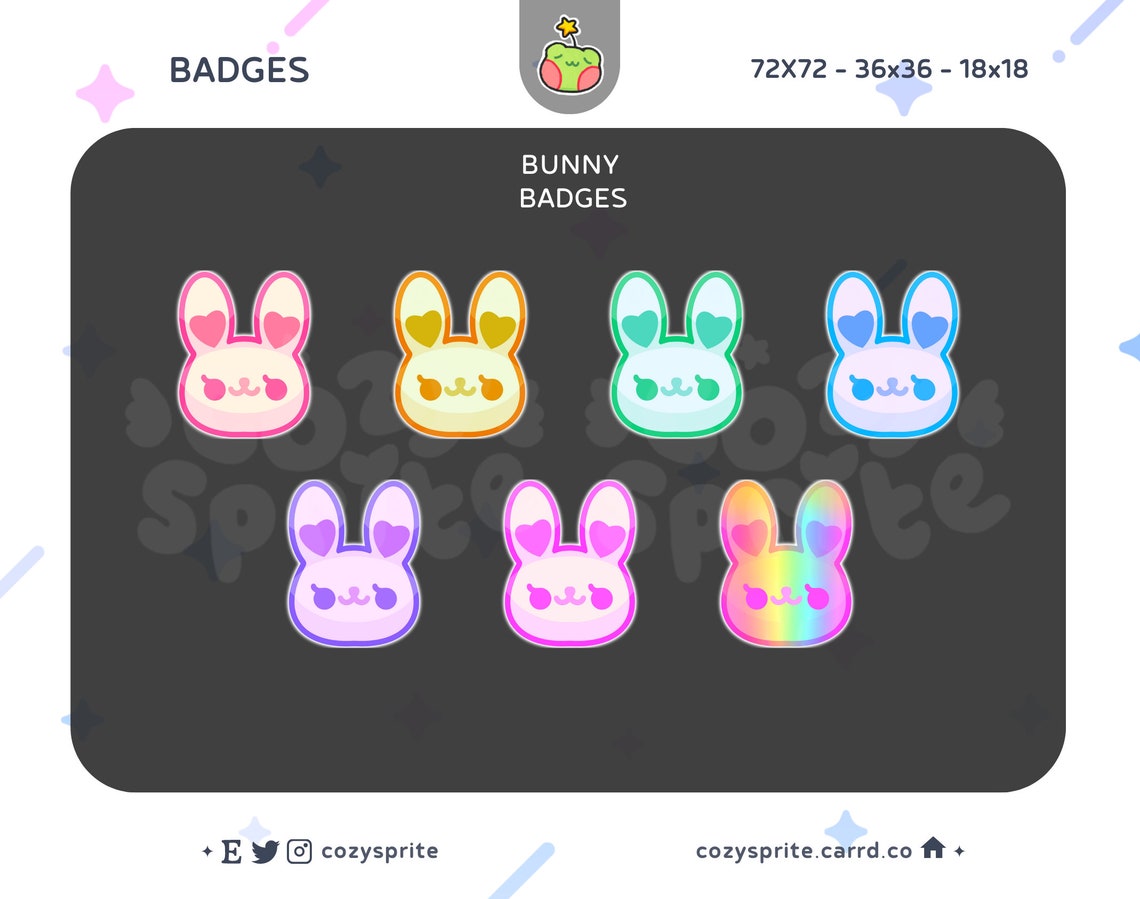 Bunny Badges Rabbit Badges Kawaii Badges for Streaming - Etsy