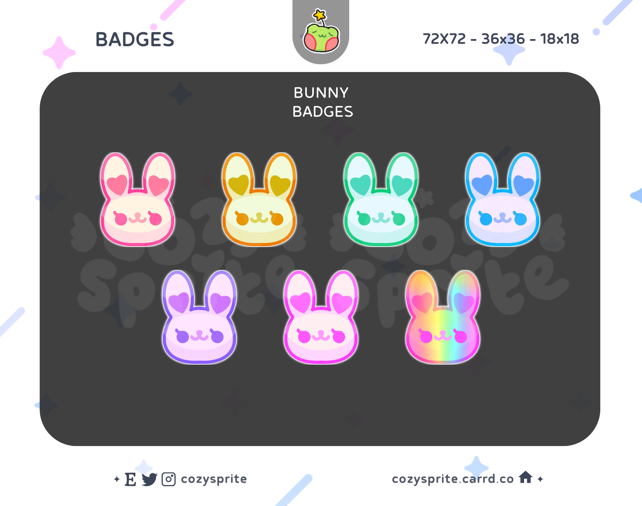 Bunny Badges Rabbit Badges Kawaii Badges for Streaming - Etsy