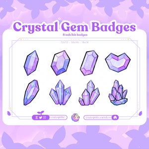 Crystal Gem Badges | Purple Crystal Emote | Bit Badges | Badges for ...
