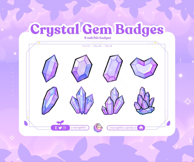 Crystal Gem Badges | Purple Crystal Emote | Bit Badges | Badges for ...