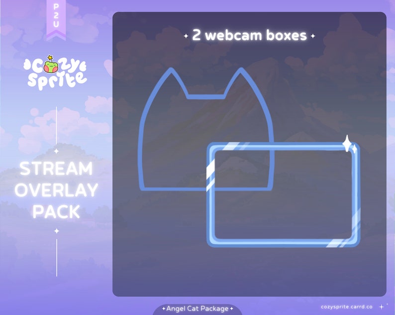 Blue Cat Overlay Pack | Animated Stream Overlay Pack | Twitch Youtube ...