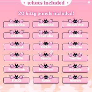 Pink Cat Overlay Pack | Animated Stream Overlay Pack | Twitch Youtube ...
