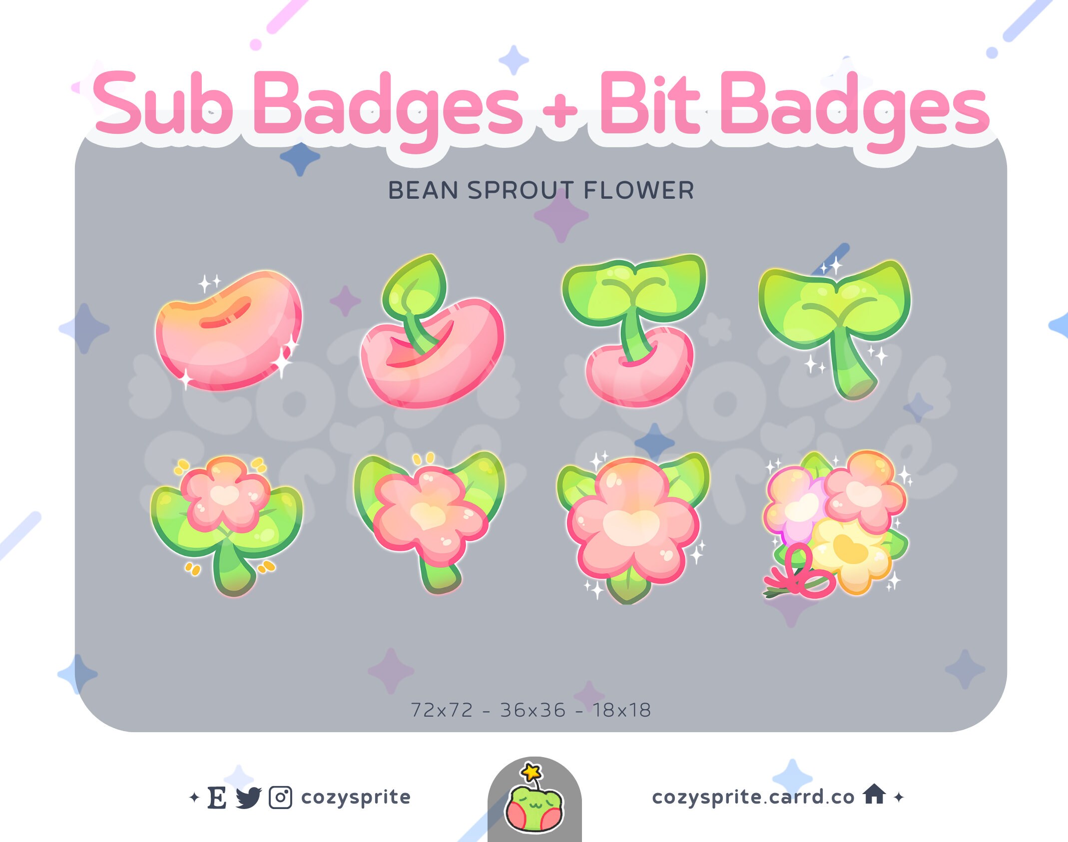 Twitch Sub Badges Twitch Bit Badges Leaf Sprout Flower - Etsy Canada