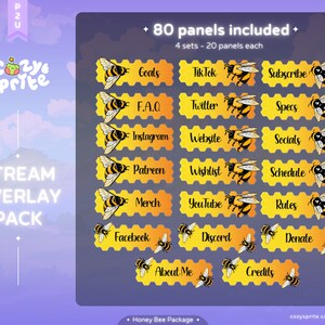 Honey Bee Overlay Pack | Animated Stream Overlay Pack | Twitch Youtube ...