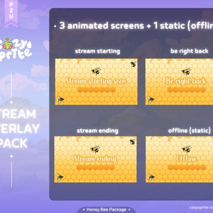 Honey Bee Overlay Pack | Animated Stream Overlay Pack | Twitch Youtube ...
